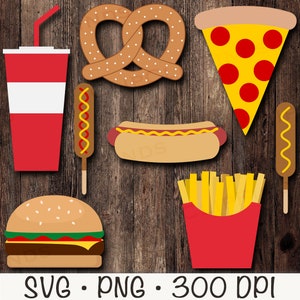 Fast Food SVG, Fast Food PNG Clip Art Bundle Pack, Pizza, Hotdog ...