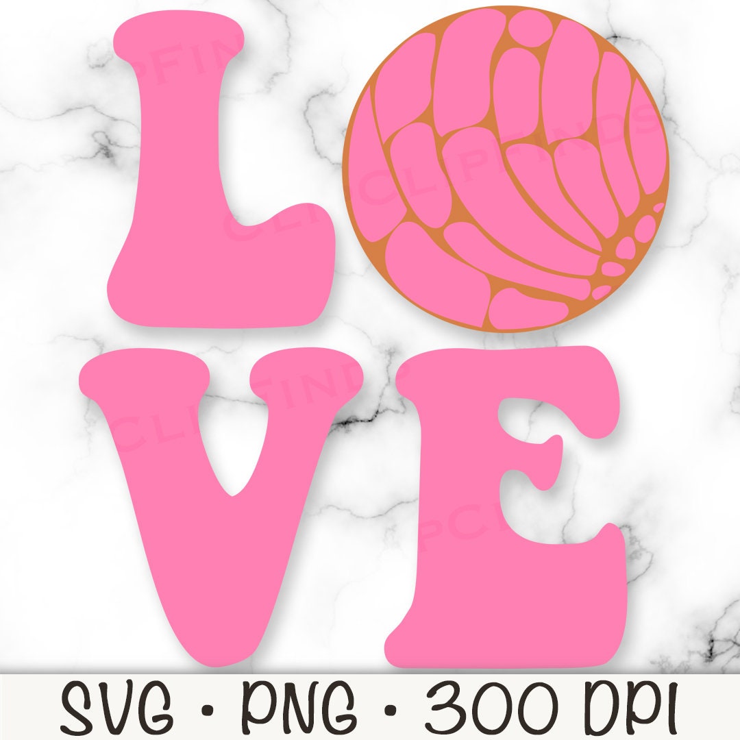 Valentines Conchas SVG, Concha Love PNG, Pink Concha, Mexican Sweet ...