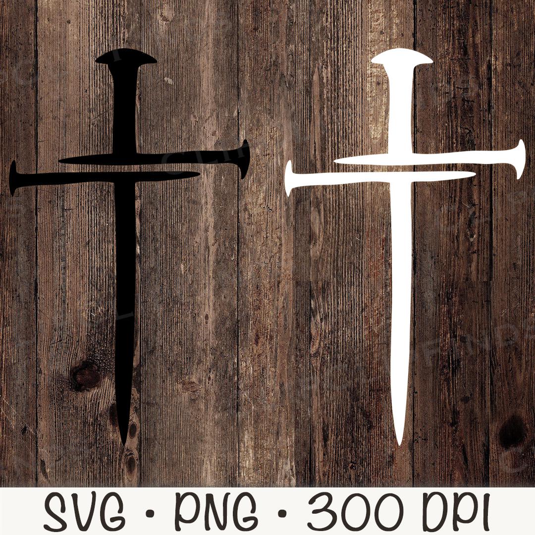 Nail Cross SVG, Nail Cross PNG, Nail Cross Silhouette, Easter Cross ...