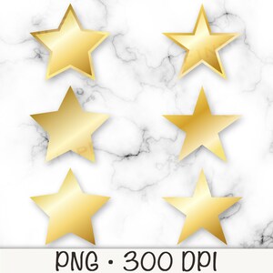 Gold Star Clipart, Gold Star PNG, Gold Star Overlay, Gold Star Bundle ...