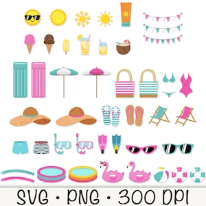 Pool Party Clipart, Pool PNG, Pool SVG, Summer, Flamingo, Floaties ...