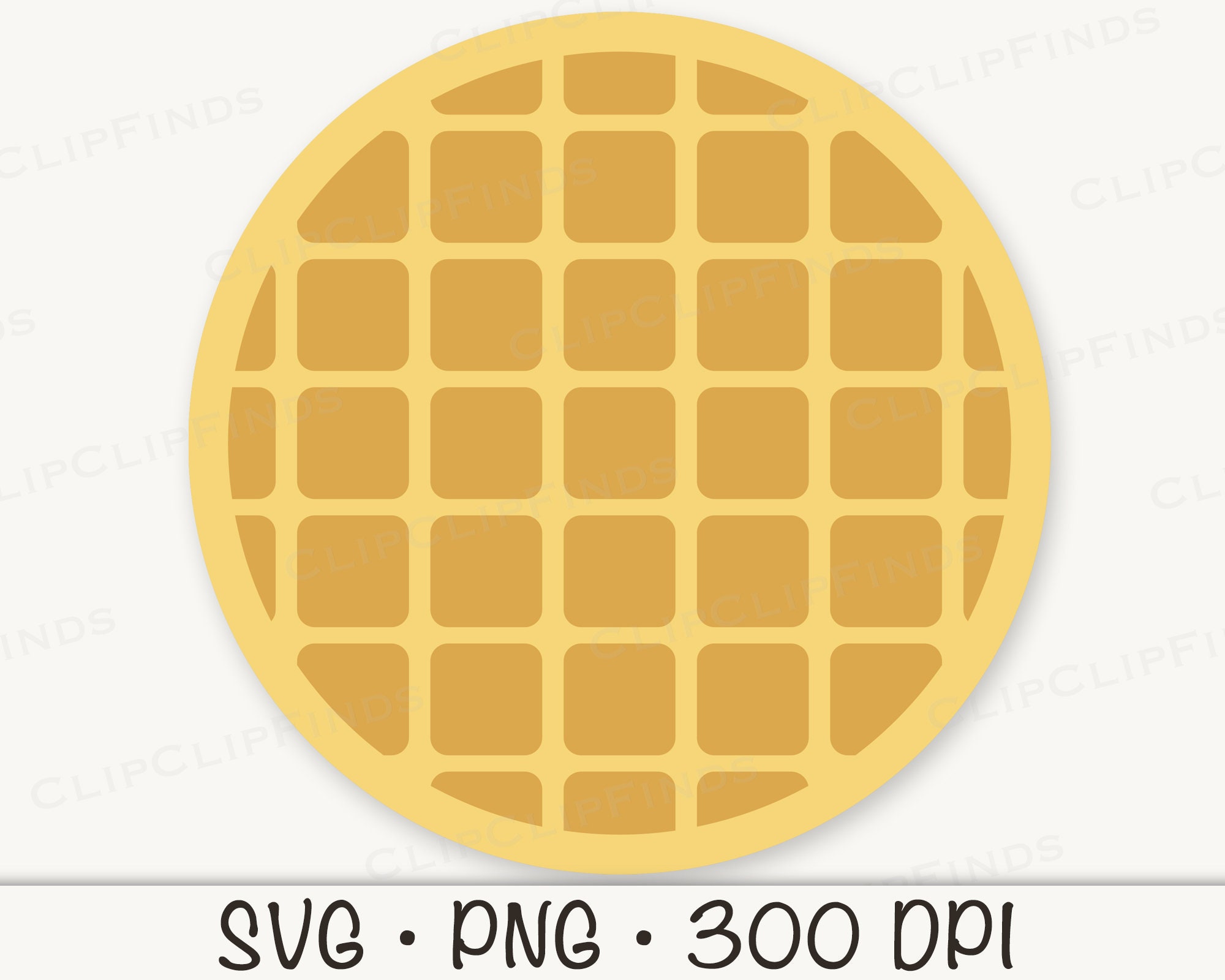 Waffle SVG Round Waffle Simple Flat Waffle PNG Waffle Clip - Etsy