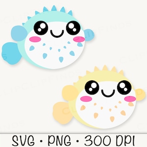 Puffer Fish SVG, Cute Puffer Fish PNG, Puffer Fish Clipart, Blow Fish ...