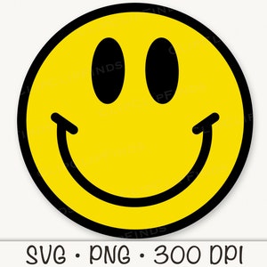 Smiley Face Groovy Retro SVG Vector Cut File PNG - Etsy