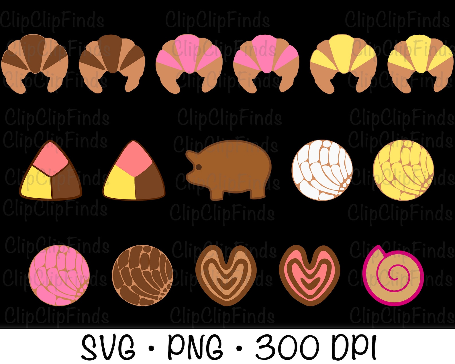 Mexican Sweet Bread Bundle Pan Dulce Concha Puerquitos - Etsy