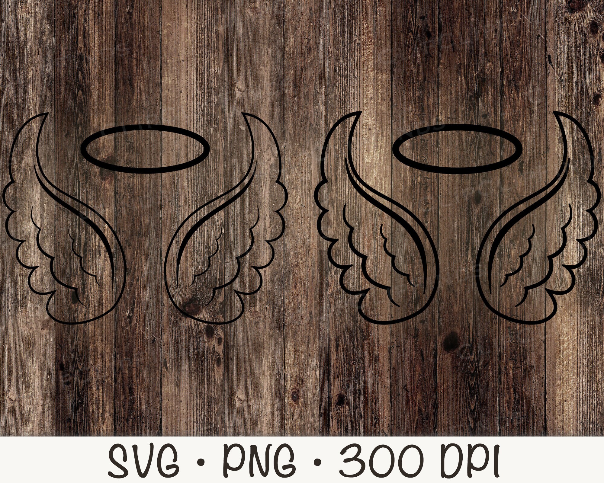 Angel Wings With Halo SVG Angel Wings SVG Halo PNG Instant - Etsy UK