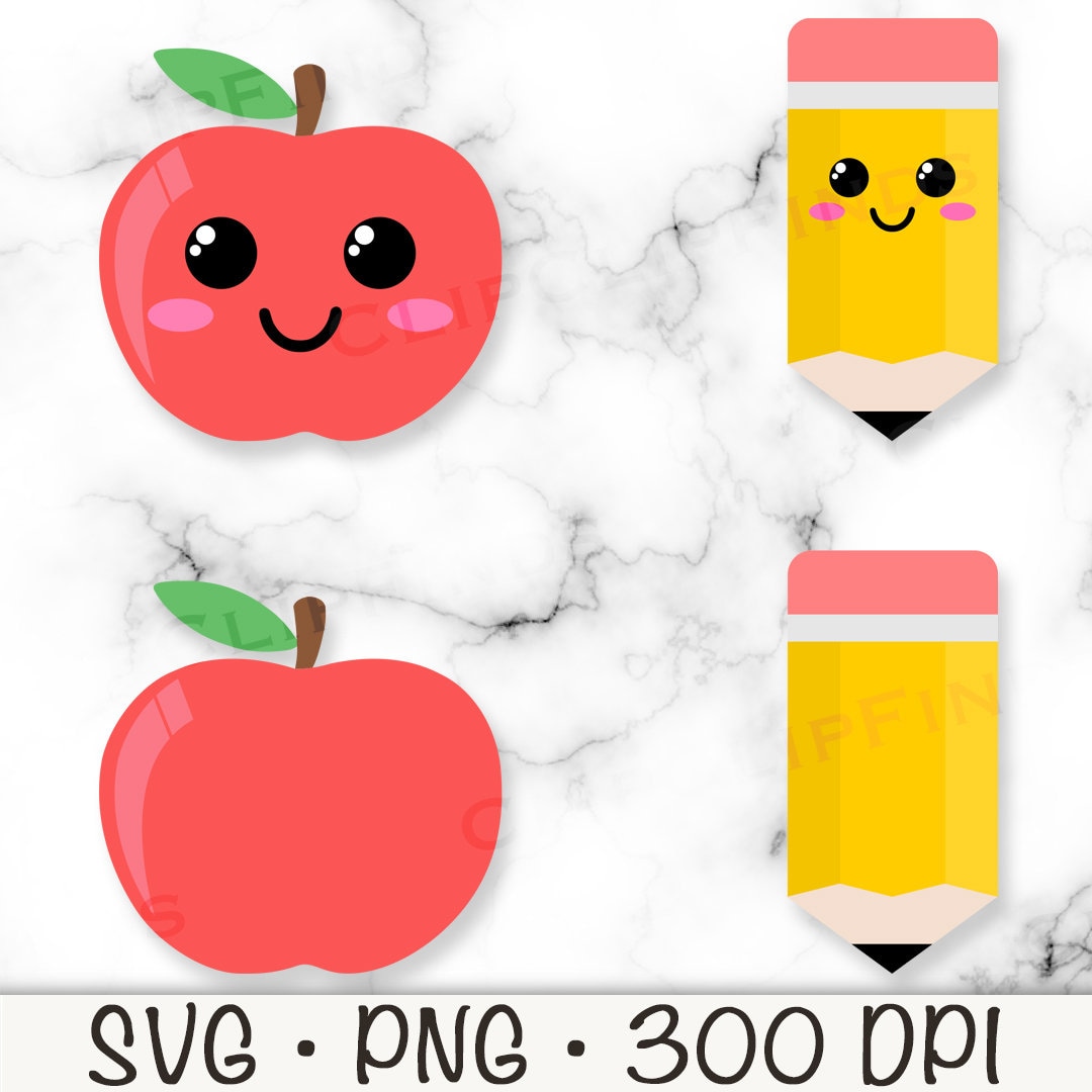 Apple and Pencil SVG, School Pencil SVG, Teacher's Apple Svg, Cute ...