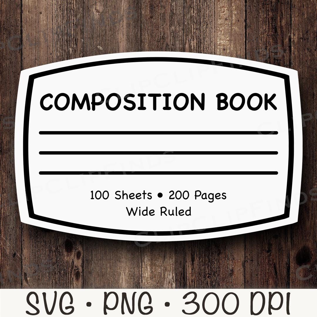Composition Notebook Label, SVG, PNG, Instant Digital Download - Etsy