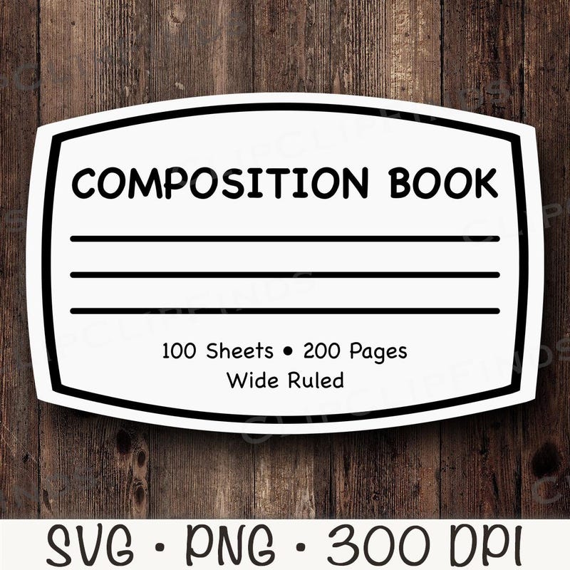 Composition Label Svg - Etsy