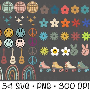 Groovy Hippie Bundle SVG PNG Clip Art Instant Digital - Etsy