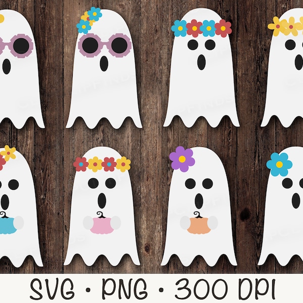 Ghost Holding Flower Svg - Etsy
