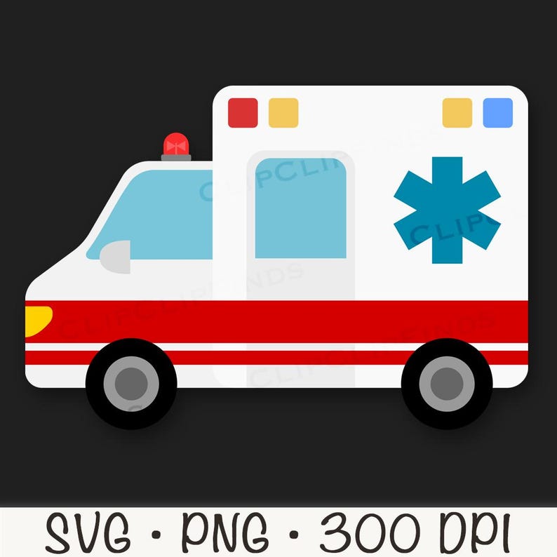Ambulance SVG, Ambulance PNG, Kid's Ambulance Clipart, Cute Ambulance ...