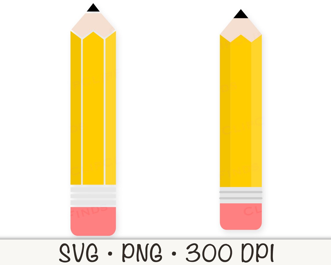 Pencil SVG: School Clipart, Back to School PNG (digital Download ...