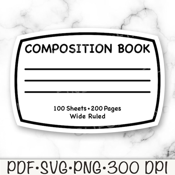 Composition Label Svg - Etsy