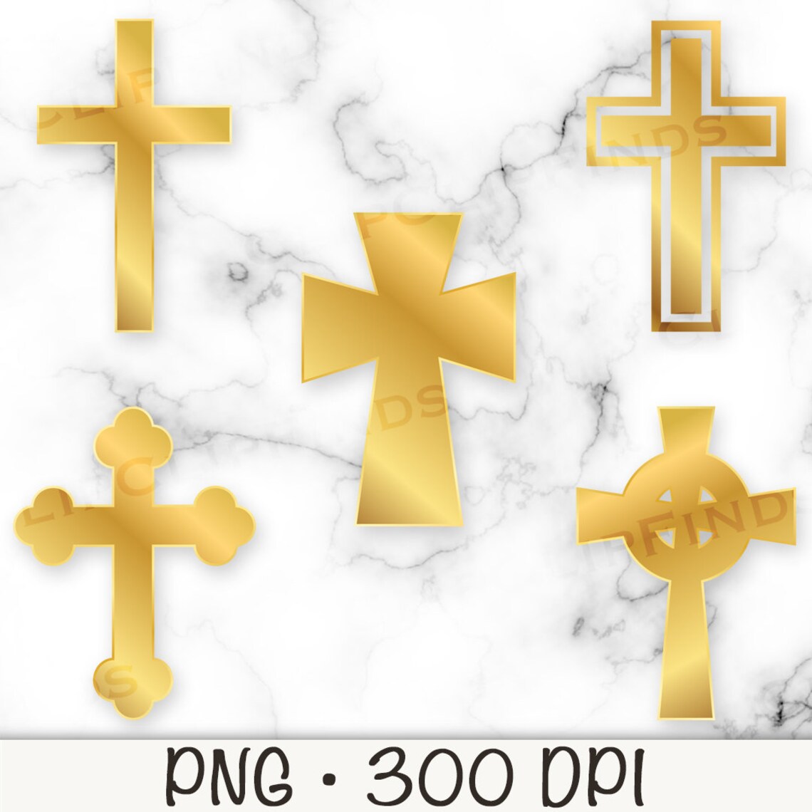 Gold Cross Clipart: PNG Overlay Bundle (digital Download) - Etsy