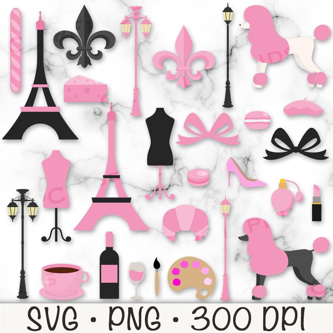 Pink Paris Clipart, Paris PNG, Paris SVG, Travel, Paris Clipart, Pink ...