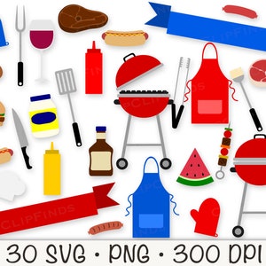 BBQ Clipart, Summer Barbecue, Summer Cookout, Backyard, BBQ SVG Png ...