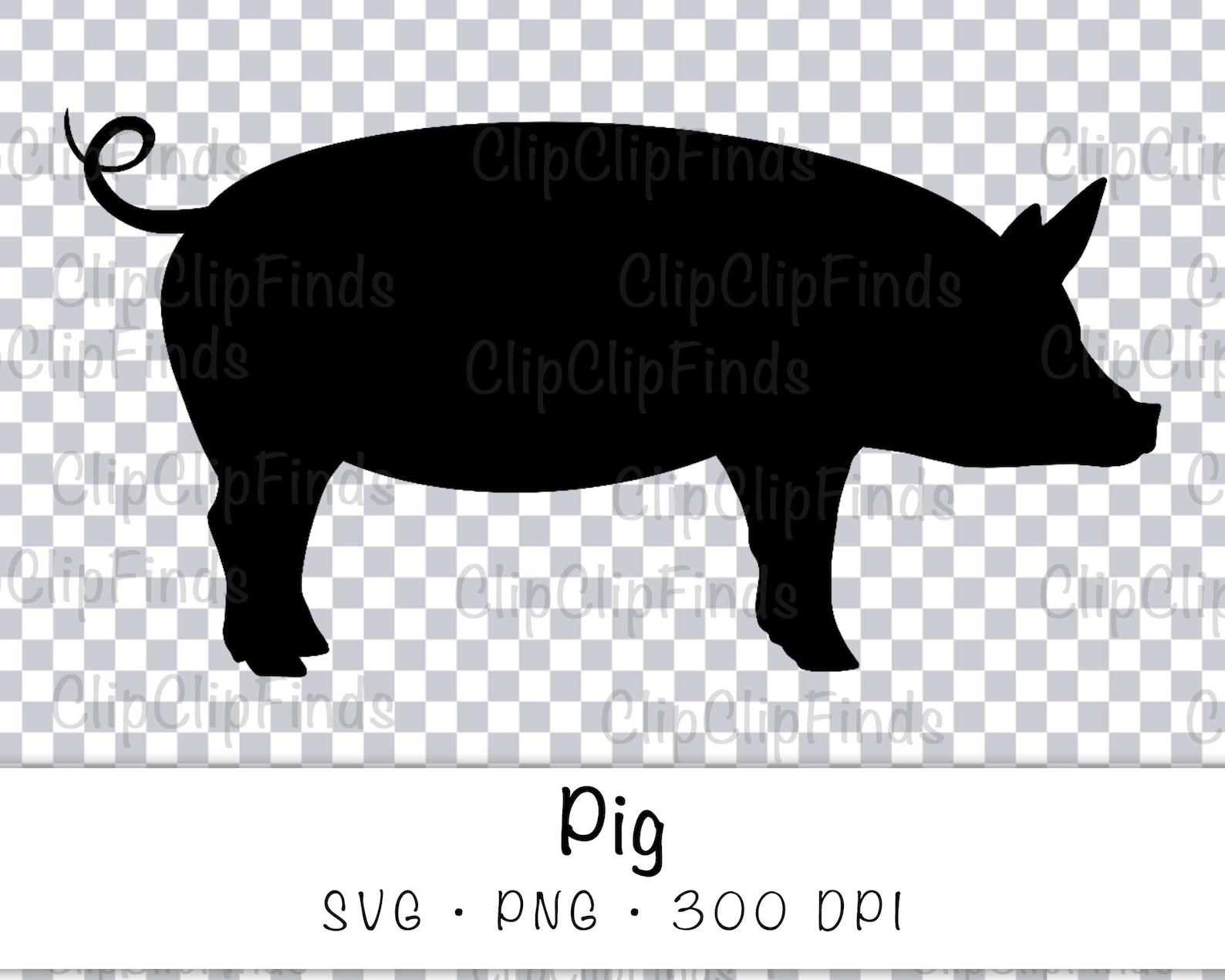 Pig SVG Vector Cut File and PNG Transparent Background Instant - Etsy