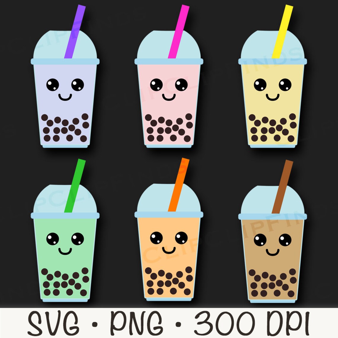 Boba Tea SVG, Cute Kawaii Boba Tea PNG, Bubble Tea Clipart, Bubble Tea ...