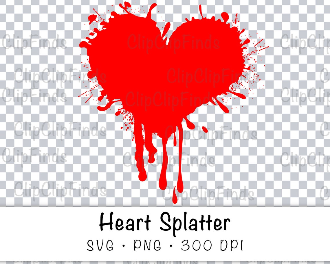Bleeding Heart Splatter SVG Vector File and PNG Transparent - Etsy Denmark