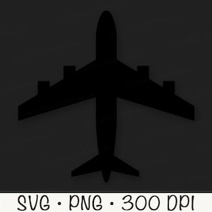 Airplane SVG, Airplane PNG, Airplane Silhouette, Airplane Shape, Above ...