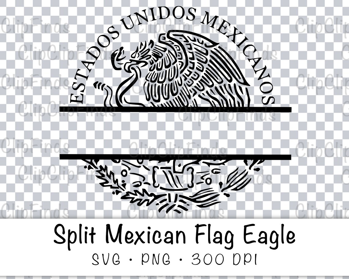 Escudo Mexicano Split Monogram Mexican Flag Eagle SVG Vector - Etsy