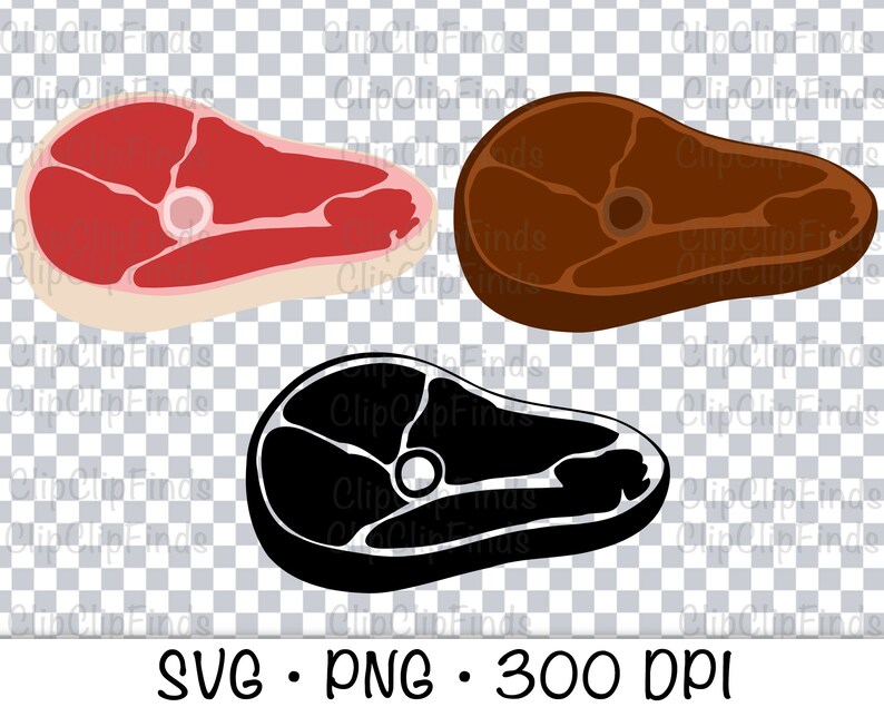 Steak Raw Steak Cooked Steak Meat SVG Vector Cut File and | Etsy