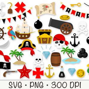 Pirate Clip Art, Pirate SVG, Pirate PNG, Cute Pirate Clip Art, Instant ...