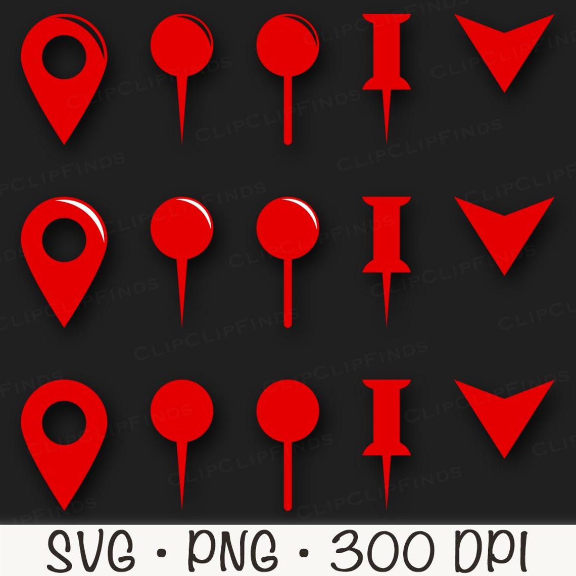 Location Map Pin SVG, Location Sign Silhouette, Red Location Pin, Push ...