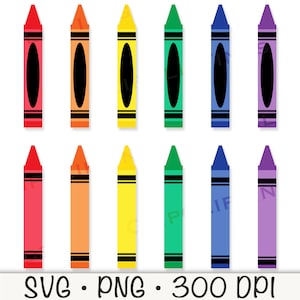 Crayons SVG, Crayons Clipart, Individual Crayons PNG, Colorful Crayons ...