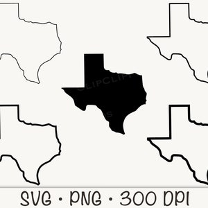 Texas State Outline SVG: Vector Cut File, Transparent PNG (digital ...