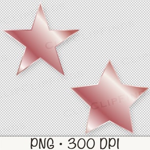Rose Gold Star Clipart, Rose Gold Star PNG, Rose Gold Star Overlay ...