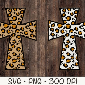 Leopard Print Cross, Cross SVG, PNG, Sublimation, Easter, Instant ...