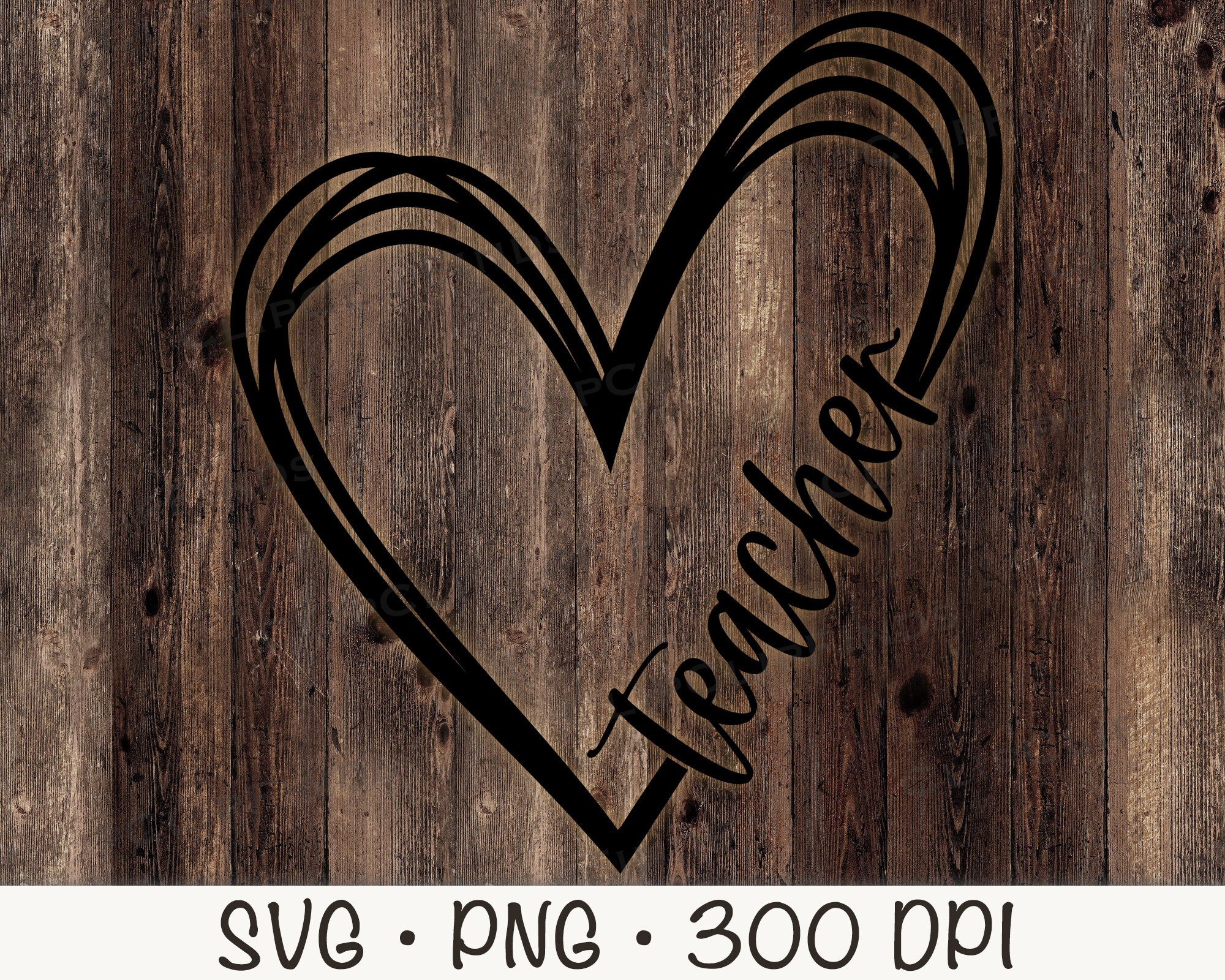 Teacher With Heart SVG Vector Cut File PNG Transparent - Etsy