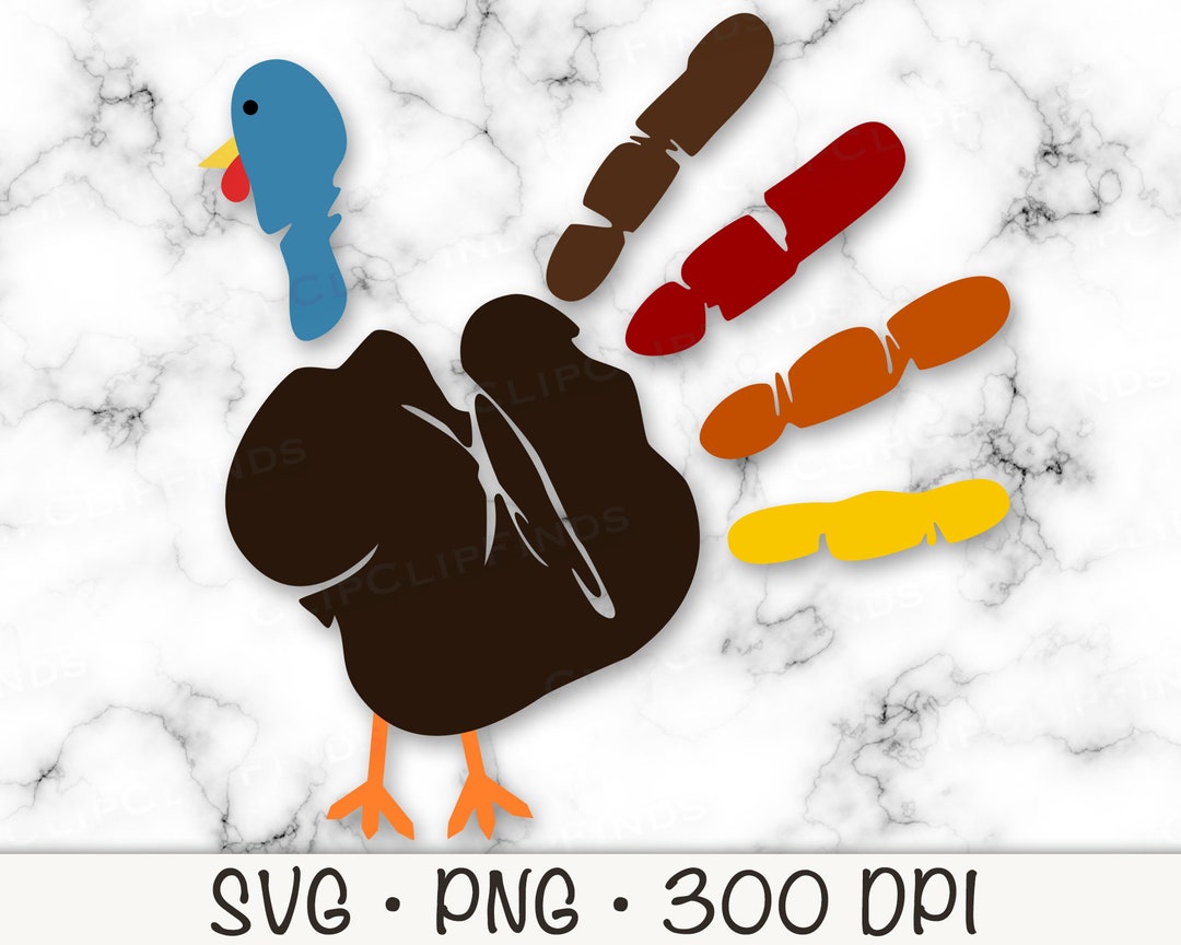 Turkey Hand Print, SVG Vector Cut File and PNG Transparent Background ...