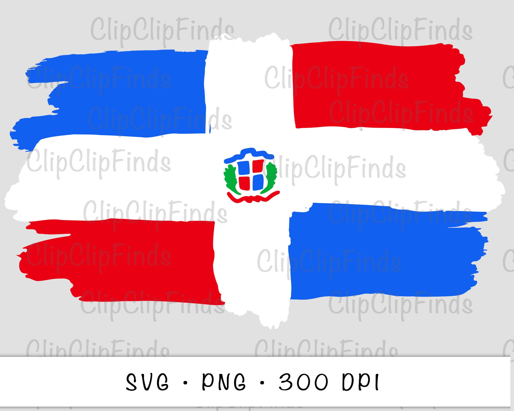 Dominican Republic Flag Drawing SVG Vector Cut File and PNG - Etsy