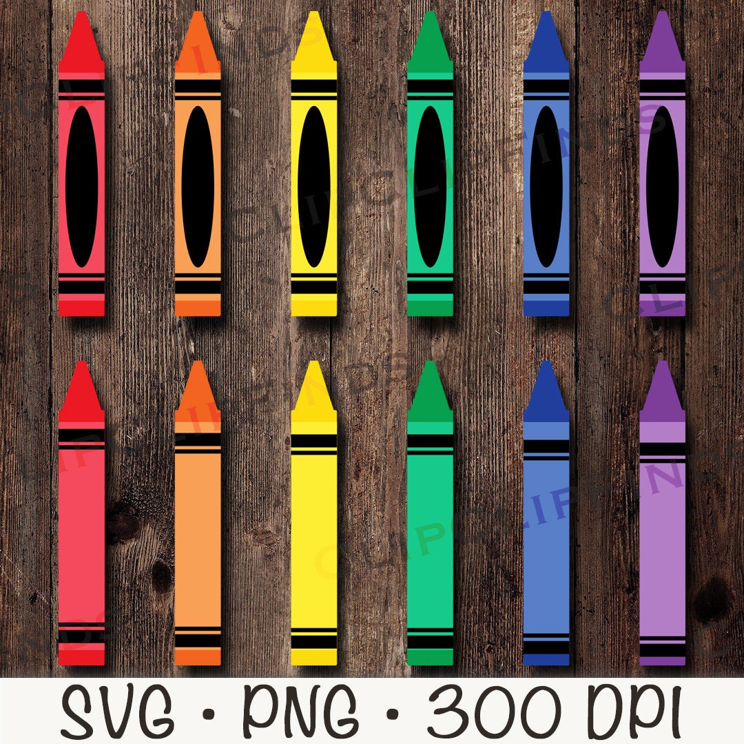 Crayons SVG, Crayons Clipart, Individual Crayons PNG, Colorful Crayons ...