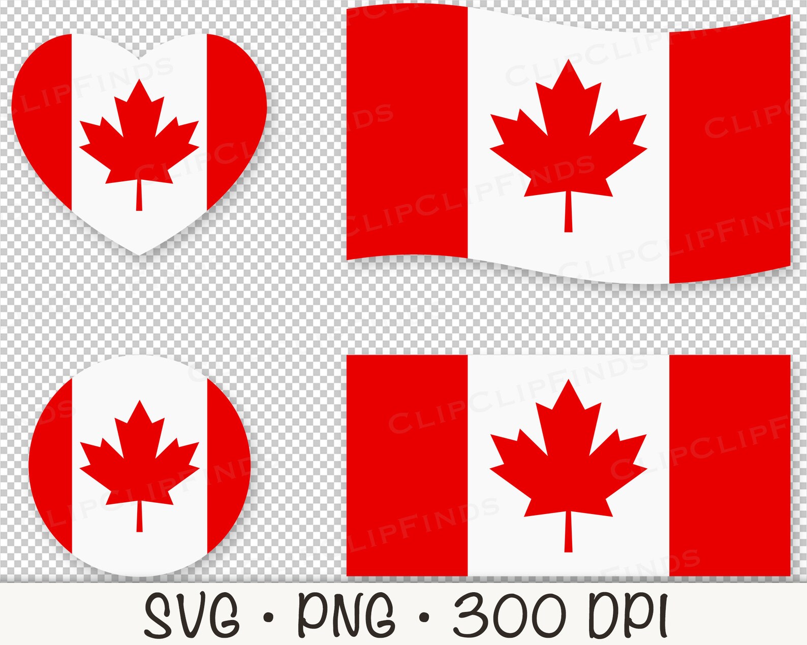 Canadian Flag SVG Canadian Flag Circle Canadian Flag Heart - Etsy