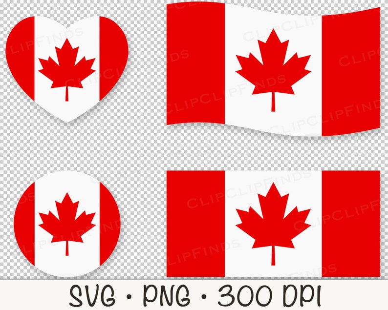 Canadian Flag SVG Canadian Flag Circle Canadian Flag Heart - Etsy