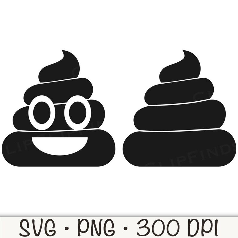 Poop SVG, Poop PNG, Poop Silhouette, Happy Poop Face, Toilet, Potty ...