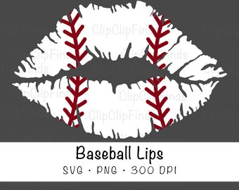 Lips Baseball Svg - Etsy