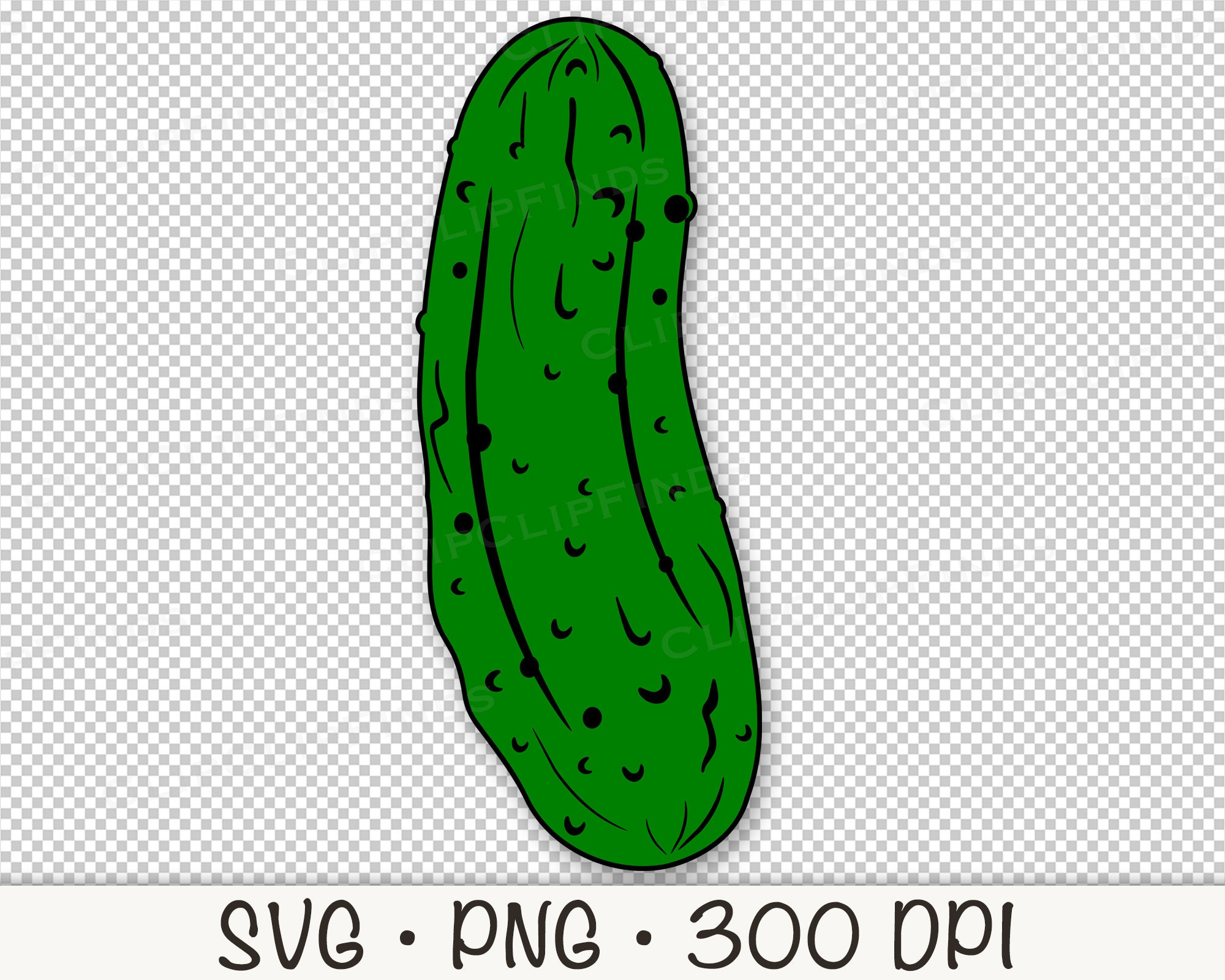 Pickle SVG Vector Cut File and PNG Transparent Background Clip - Etsy