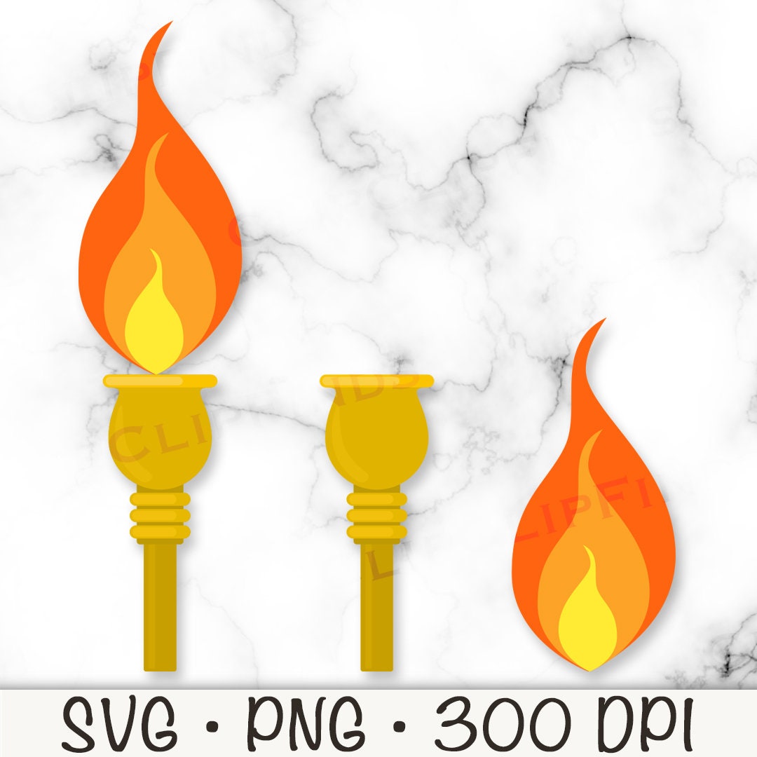 Torch SVG, Torch With Flames PNG, Torch Clipart, Digital Download - Etsy