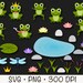 Frog SVG, Frogs Clipart, Cute Frogs, Frogs PNG, Cute Frog Bundle, Pond ...