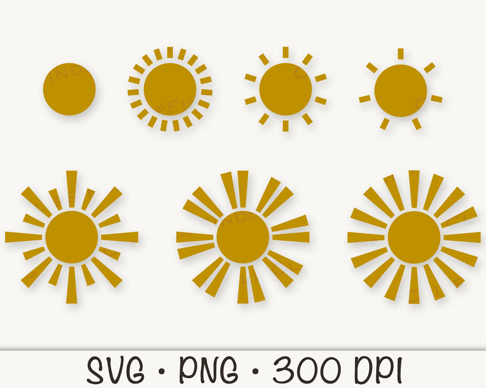 Boho Minimalist Sun Sunburst Sunshine Sun Bundle Sun SVG - Etsy