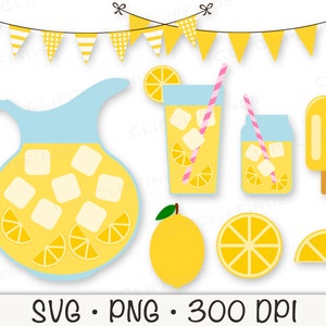 Lemonade Clip Art, Lemonade Bundle Pack, Lemon, SVG, PNG, Clip Art ...