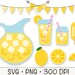Lemonade Clip Art, Lemonade Bundle Pack, Lemon, SVG, PNG, Clip Art ...