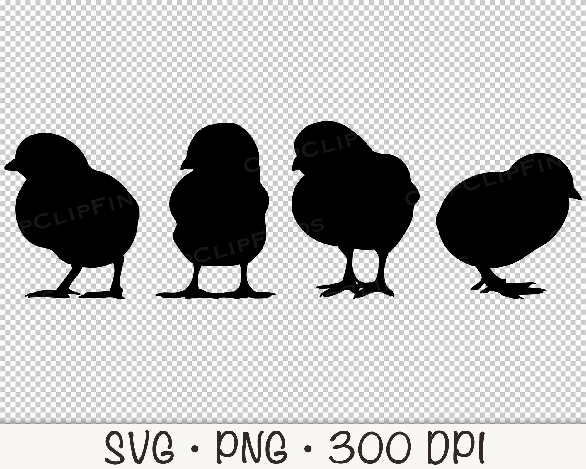 Baby Chick Silhouette SVG Vector Cut File and PNG Transparent - Etsy