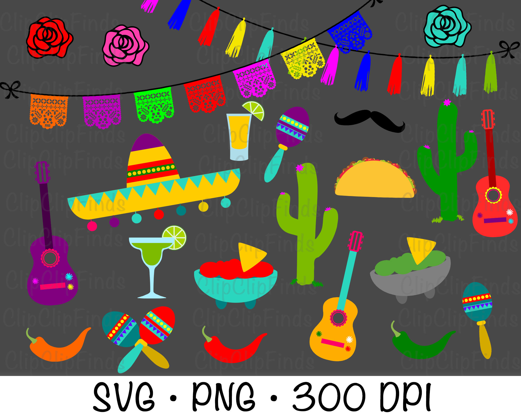 Mexican Clipart Cinco De Mayo Clipart Mexican Fiesta Bundle - Etsy Canada