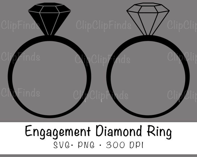 Wedding/engagement Ring PNG Transparent Background and SVG Cut | Etsy
